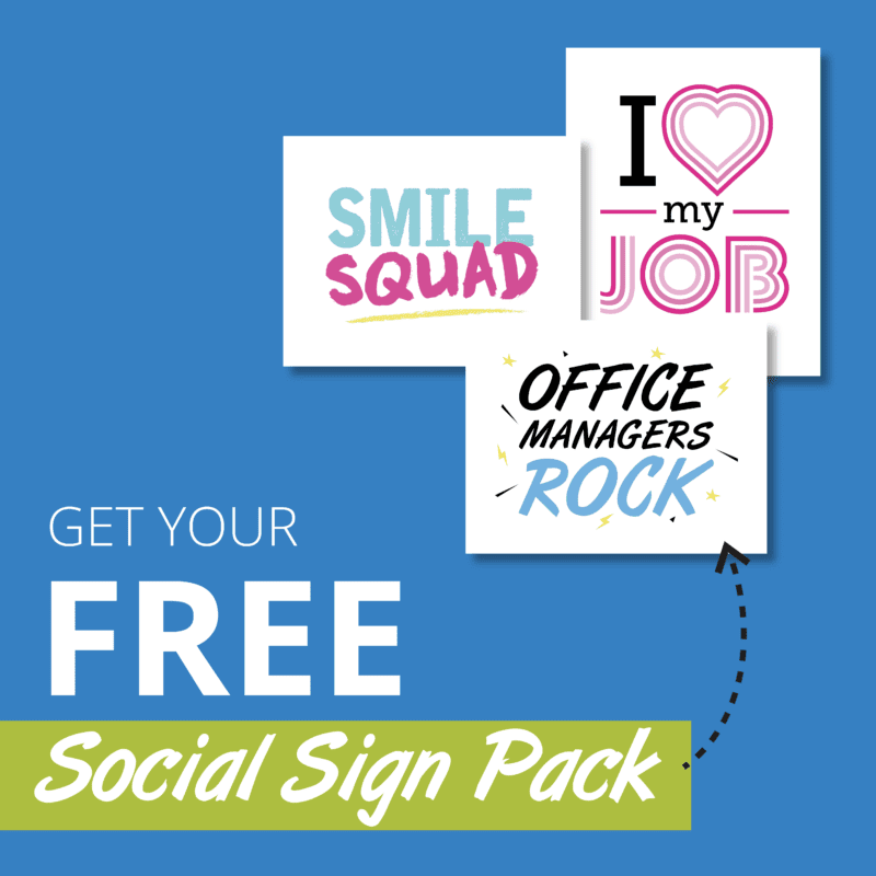 Hiring Help Social Sign Pack - LP - My Social Practice - Helping dental ...